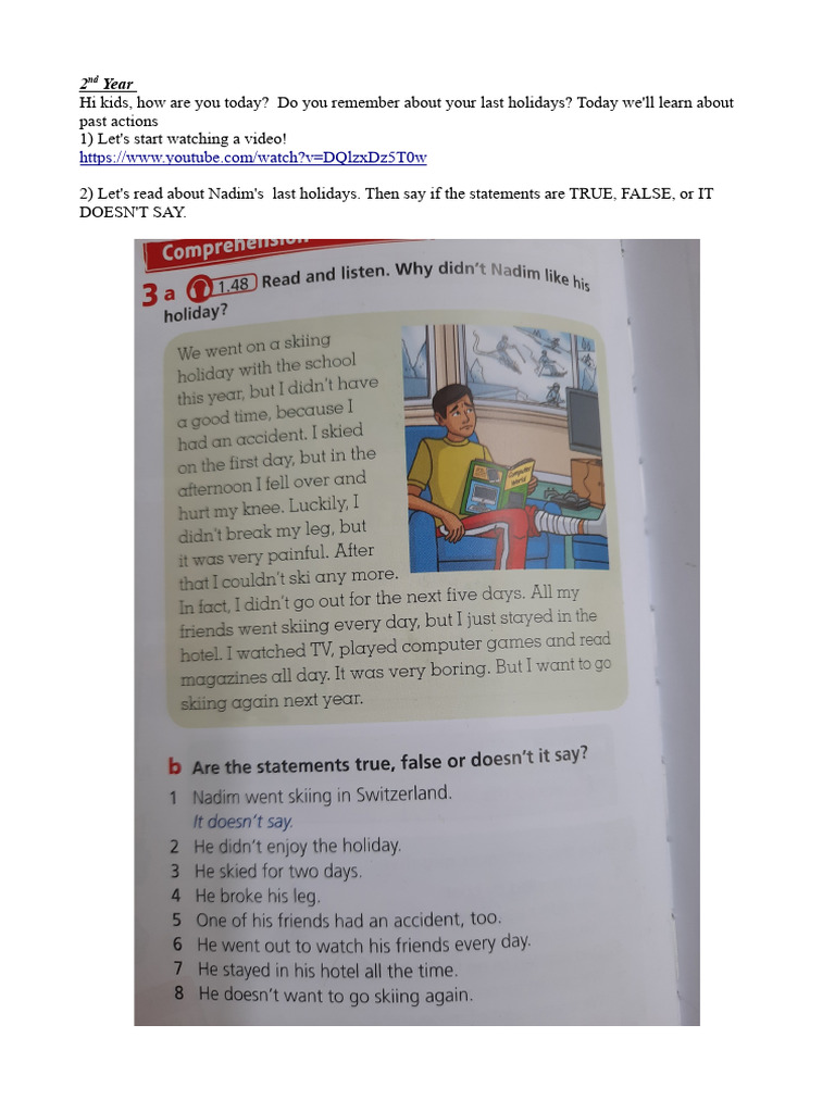 2nd Year SIMPLE PAST | PDF | Linguistic Morphology | Grammar