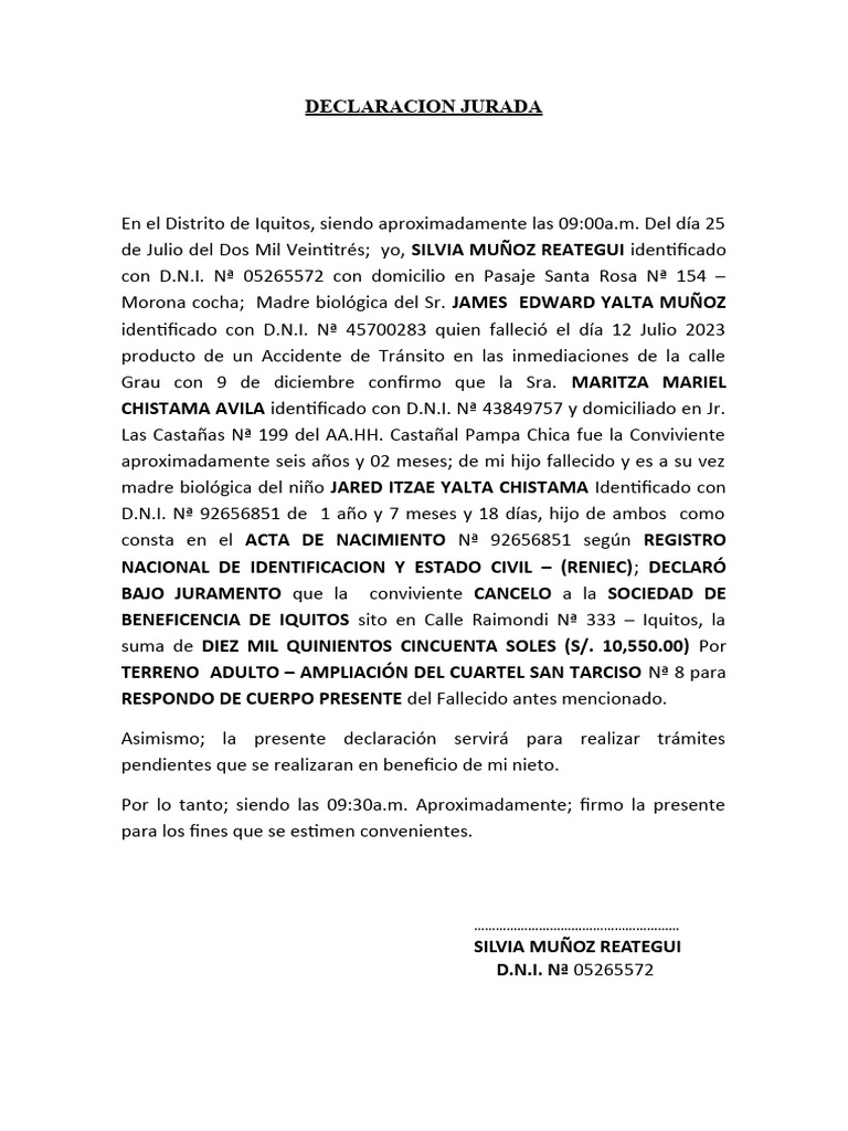 Declaracion Jurada | PDF | Política | Ciencias sociales