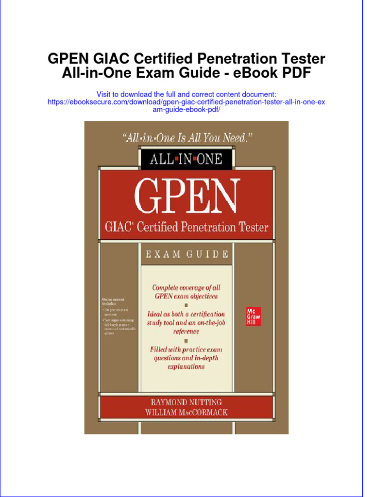 Gpen Giac Certified Penetration Tester All in One Exam Guide Ebook PDF ...