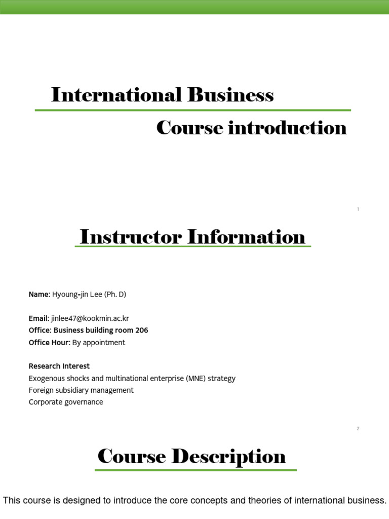 CH 0 Introduction | PDF | Multinational Corporation | Business