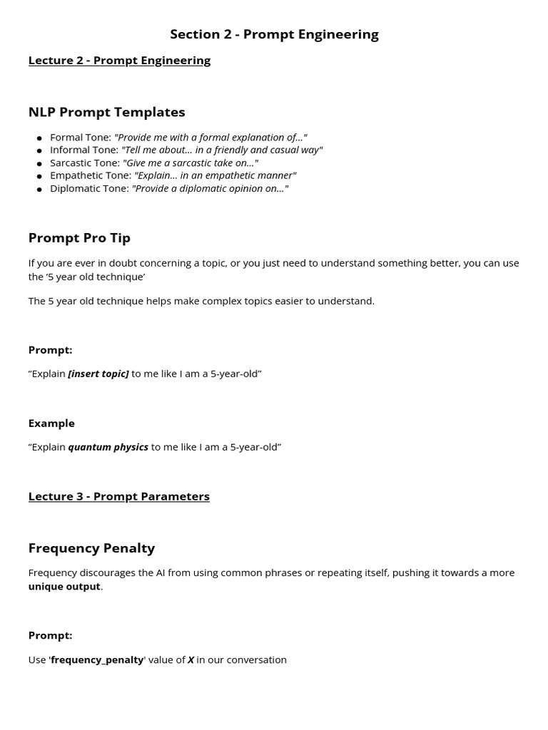 2 - Prompt Templates - Prompt Engineering PDF | PDF