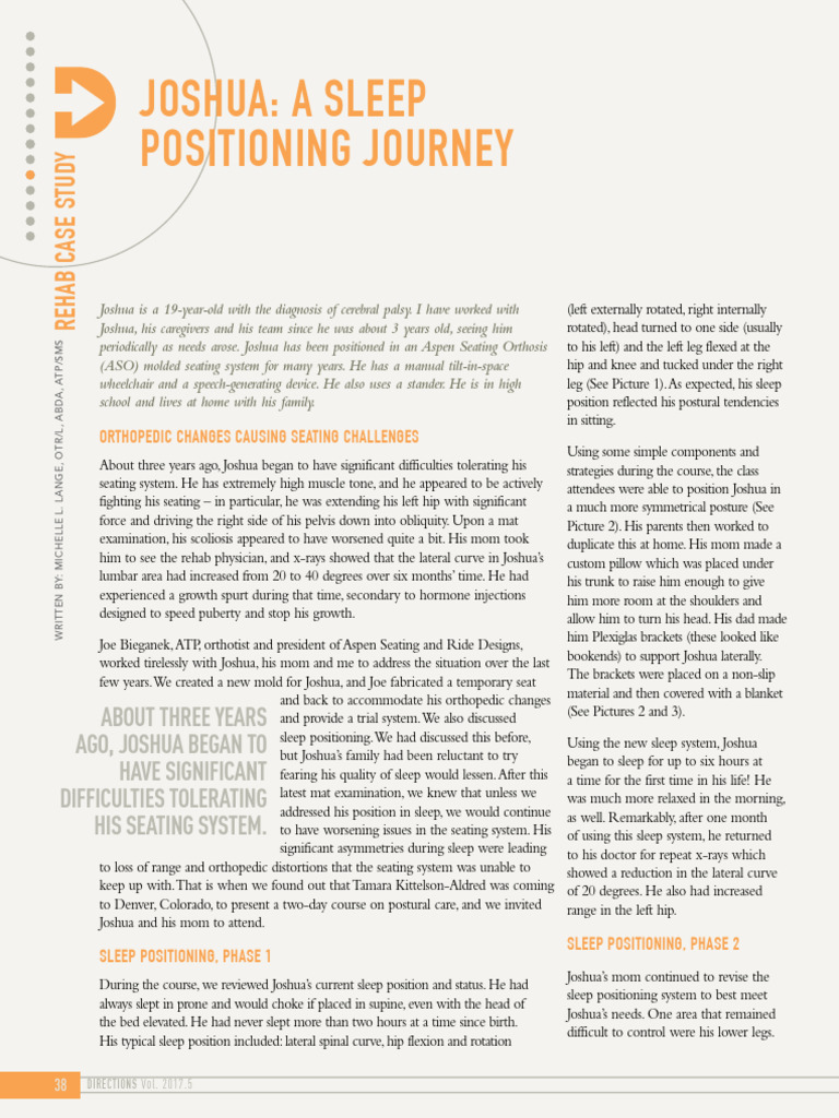 CASE - 8 - Joshua - A Sleeping Positioning Journey (Students) | PDF | Anatomical Terms Of Motion ...