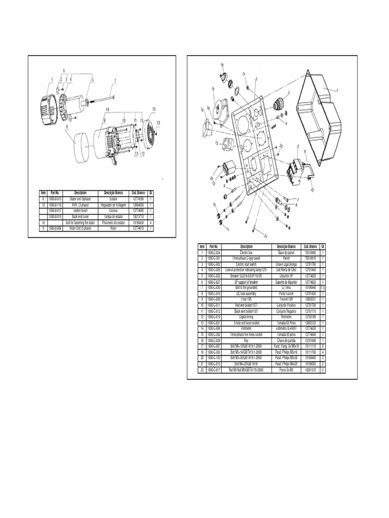 Vista Explodida Gerador BD 6500 CF3E | PDF | Electric Power | Electricity