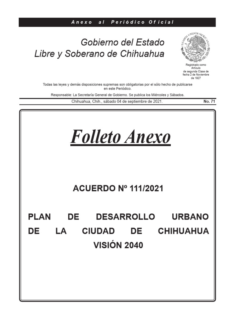 Anexo 71-2021 Acuerdo Ndeg 111-2021 Plan de Desarrollo Urbano de La ...
