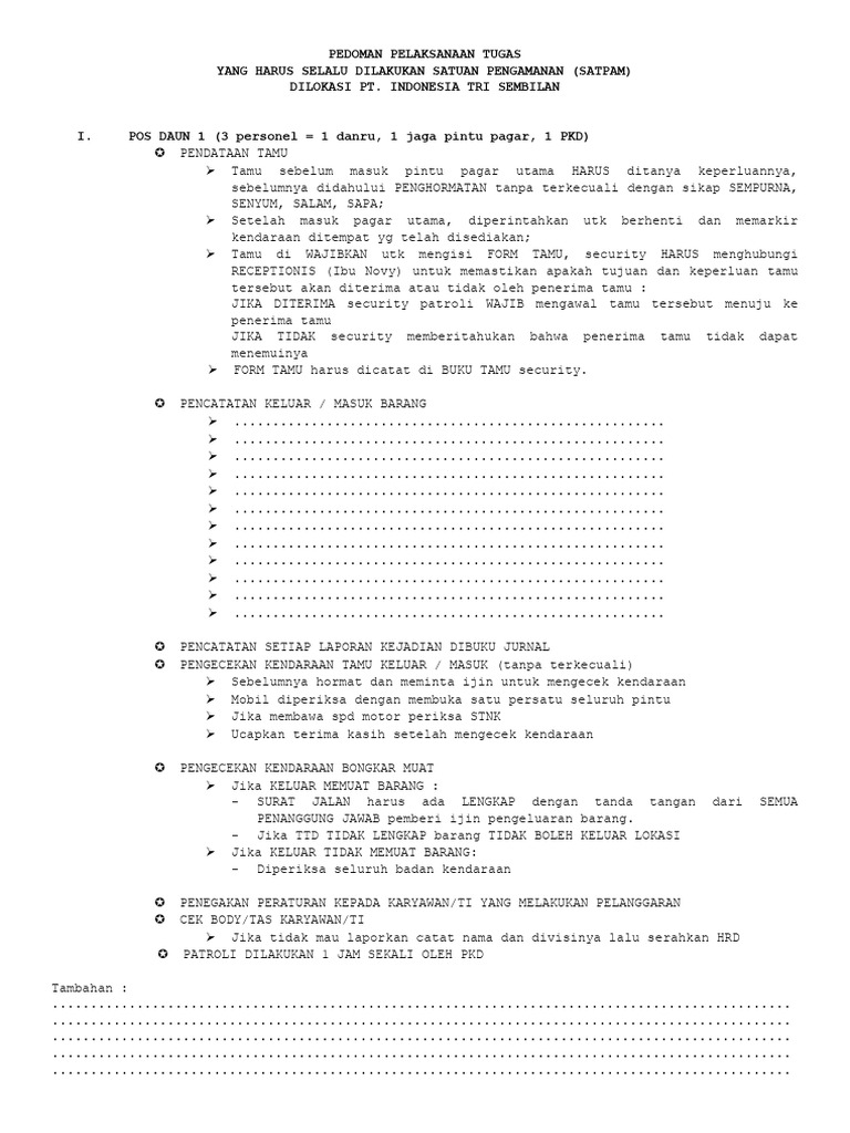 SOP Dasar Gharda Security ITS | PDF