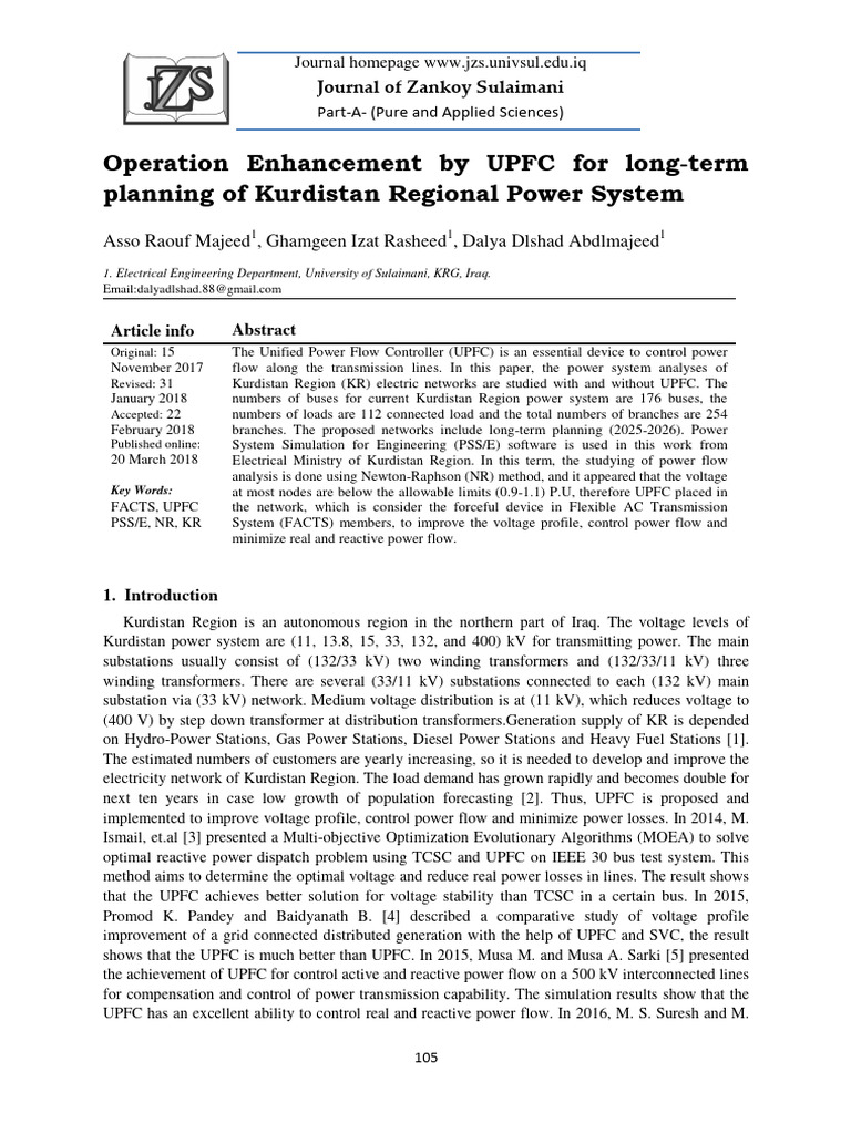 Operation Enhancement by UPFC For Long-Term | PDF | Electrical Grid | Electric Power Transmission