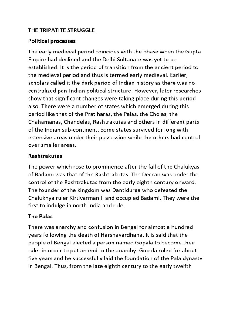 The Tripatite Struggle | PDF | Asia | South Asia