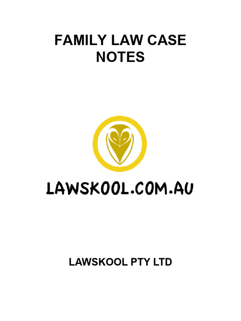 Family Law Case Notes Sample v1.0 | PDF | Marriage | The Church Of ...