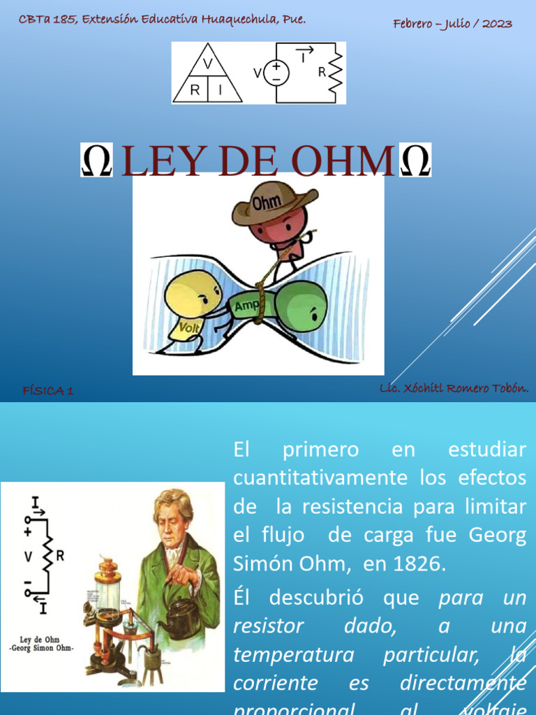 Ley de Ohm - 2023 | PDF | Métodos y materiales de enseñanza