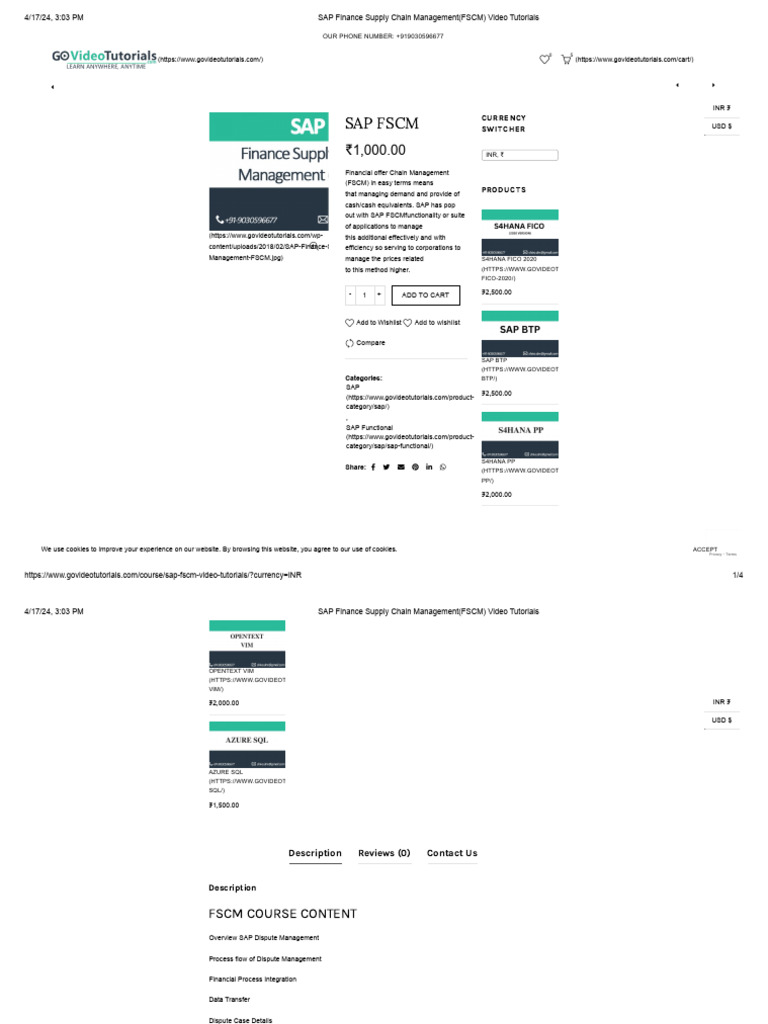 SAP Finance Supply Chain Management (FSCM) Video Tutorials | PDF | Computing