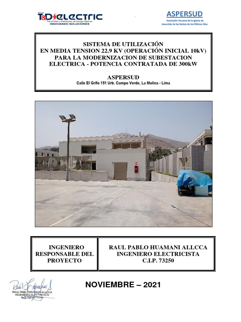 Proyecto ASPERSUD - M.D. 23.11.2021 | PDF | Transformador | Ingenieria ...