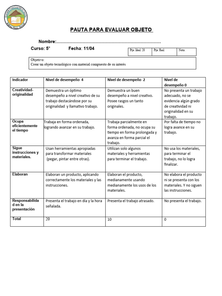 6° Pauta Objeto Simple de Uso Cotidiano | PDF