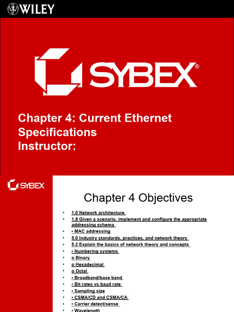 Ch.4 Ethernet Specifications | PDF | Ethernet | Computer Network
