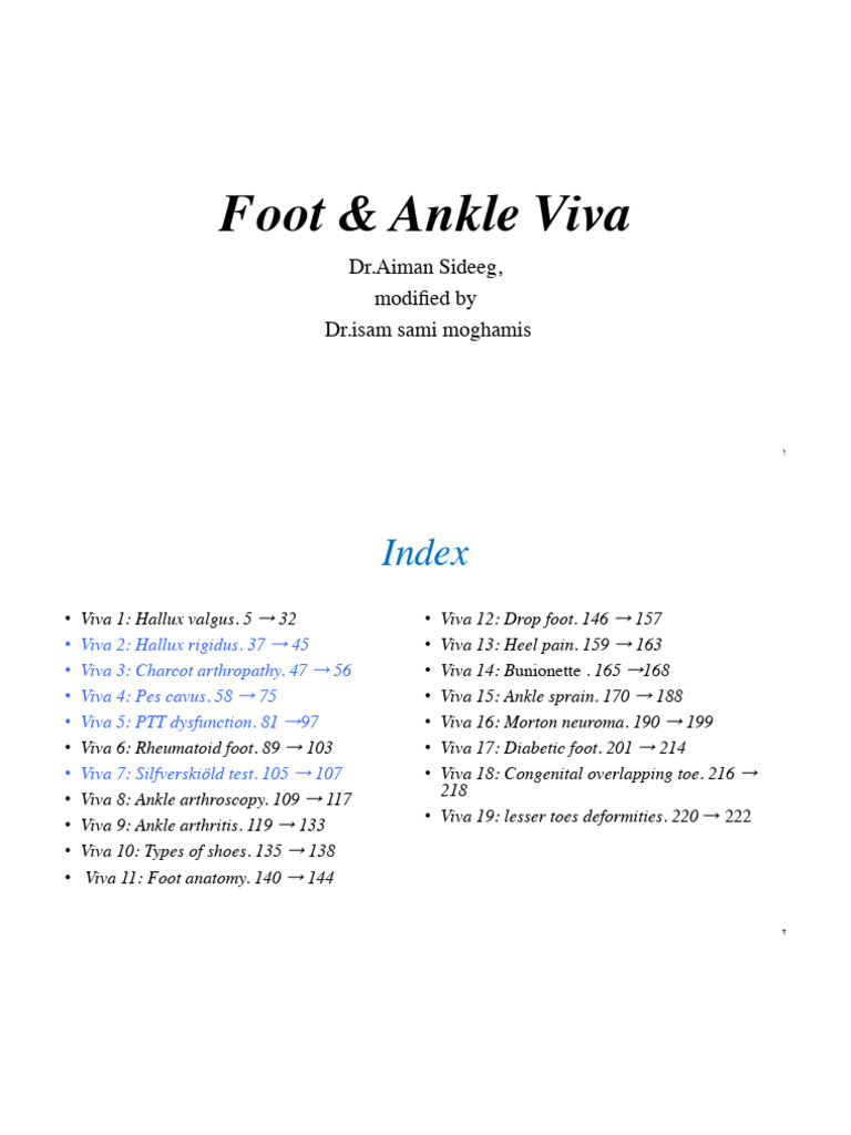 Foot & Ankle Viva | PDF | Toe | Foot