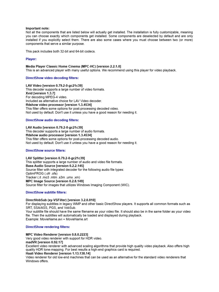contents | PDF | Codec | Computer File Formats