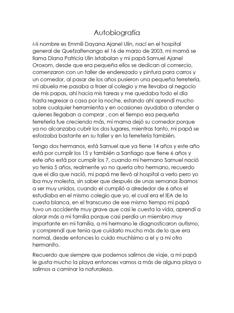 Historia de Emmili: Familia y Superación | PDF | Estilo de vida