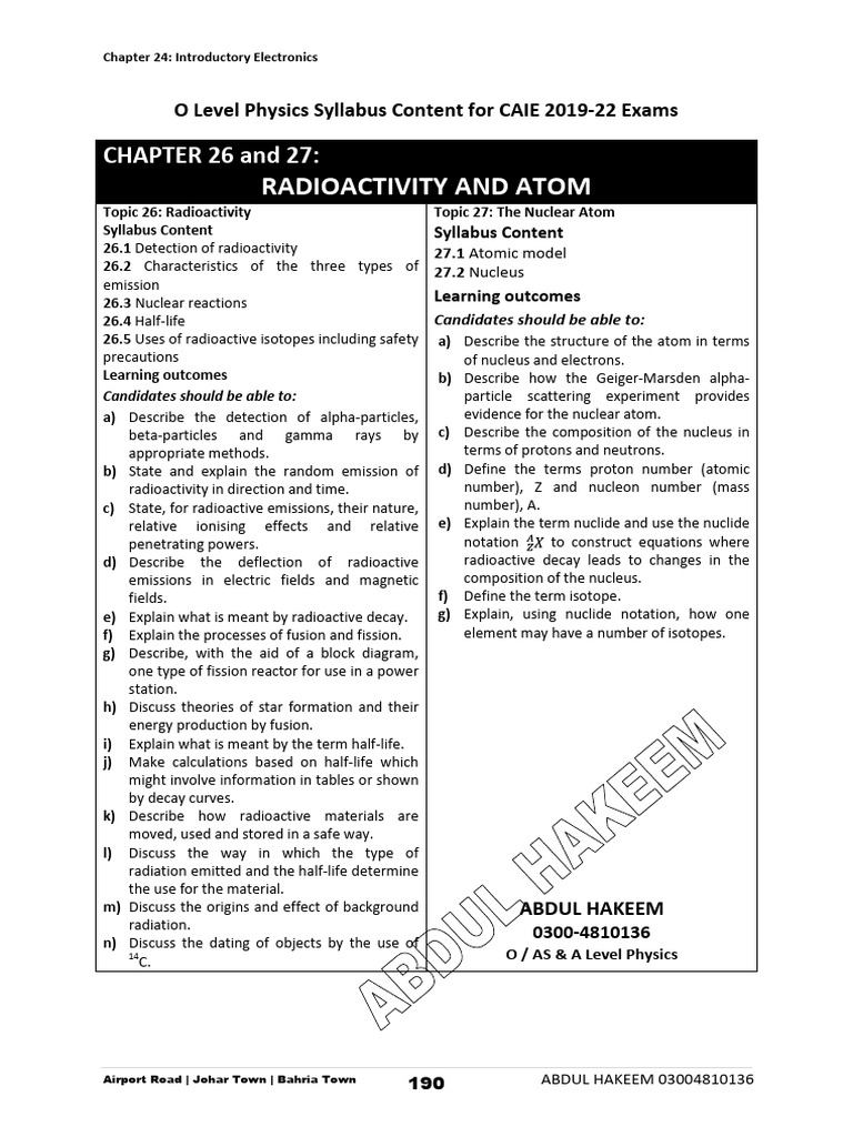 Radioactivity and Atomic Structure Guide | PDF | Atomic Nucleus ...
