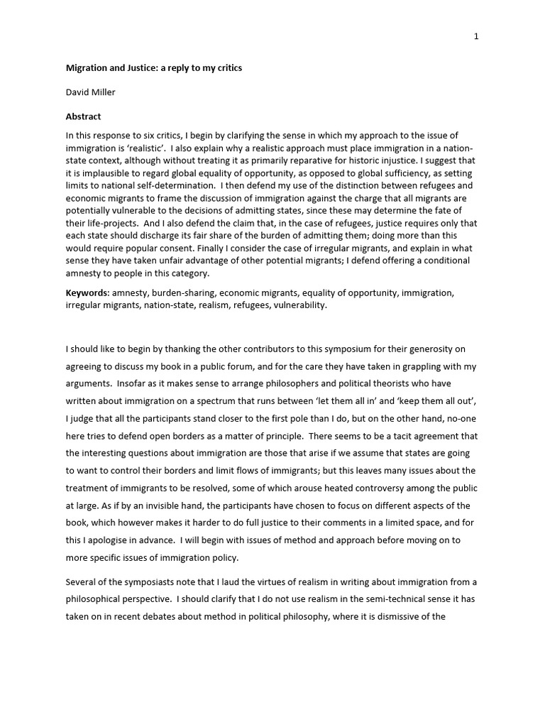 Migration+and+Justice+ +a+Reply+to+My+Critics | PDF | Immigration ...
