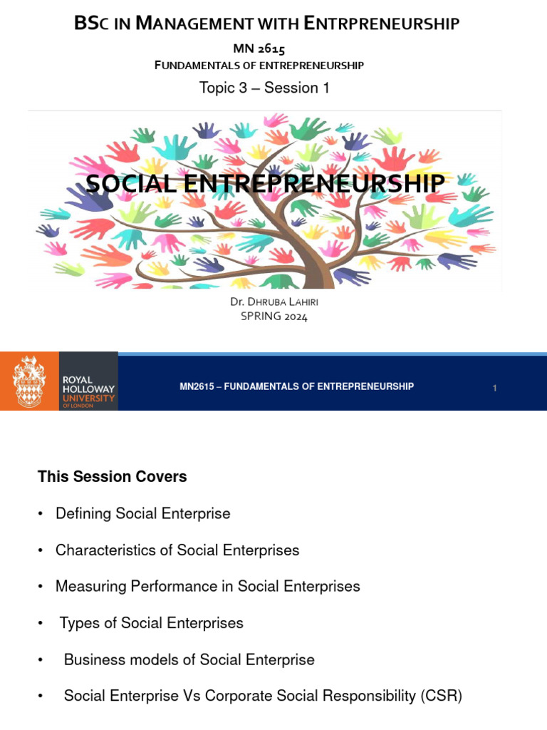 Social Entrepreneurship Basics | PDF | Entrepreneurship | Social ...
