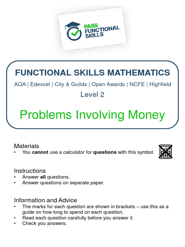 Level 2 Functional Skills Maths Guide | PDF | Investing | Percentage