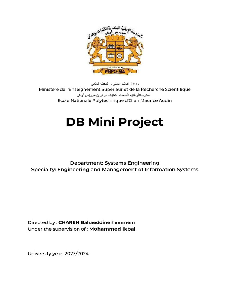 DataBase Mini Project | Download Free PDF | Information Science | Information Technology Management