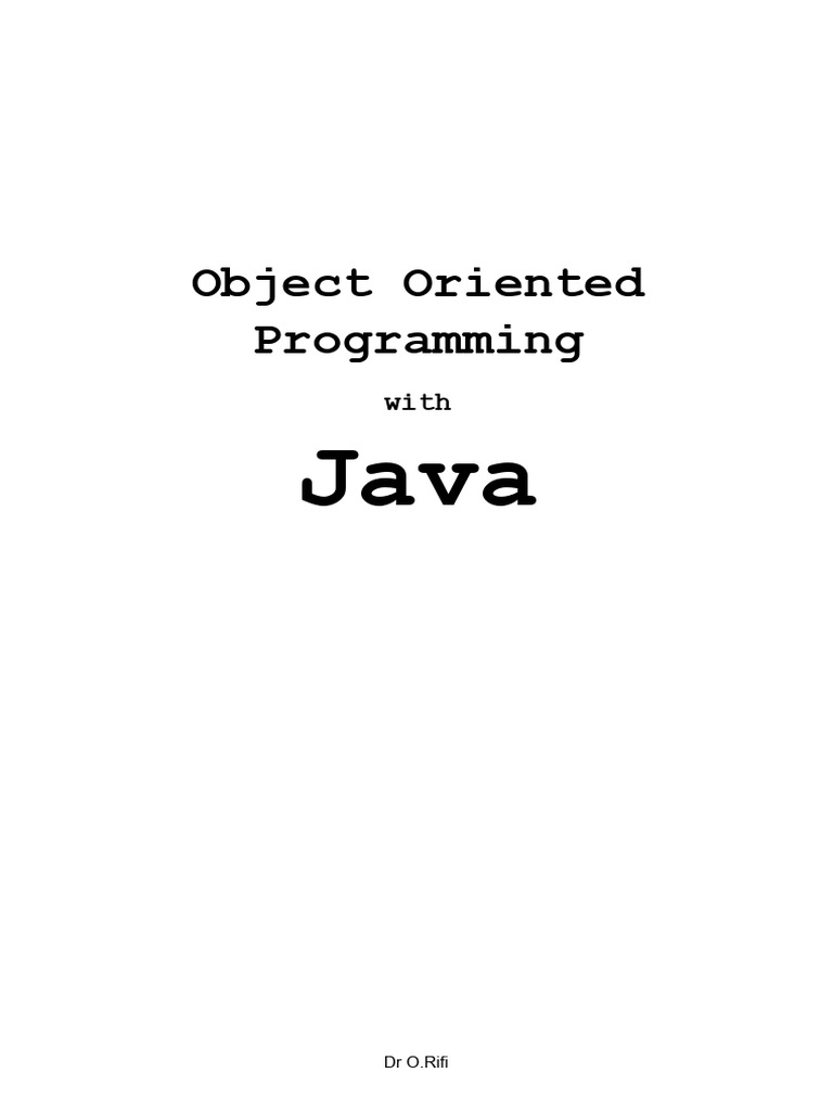 Object Oriented Programming: DR O.Rifi | PDF | Inheritance (Object Oriented Programming ...