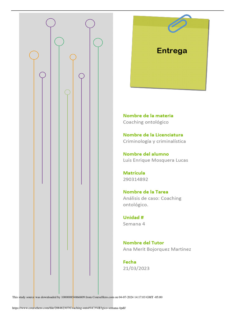 Coaching Ontol Gico Semana 4 PDF | PDF | Business