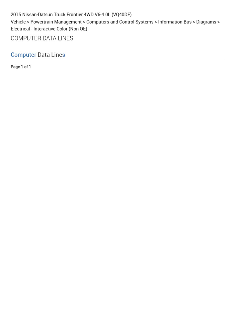 Nissan Frontier 2015 4.0L (VQ40DE) 4WD - Computer Data Lines (Information Bus) | PDF | Off Road ...