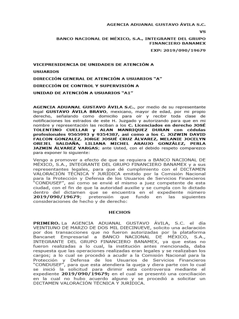 Condusef Escrito | PDF | Bancos | Dinero