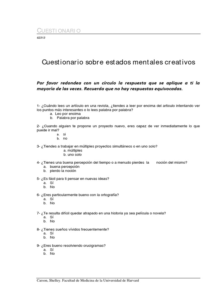 Test Estados Mentales | PDF