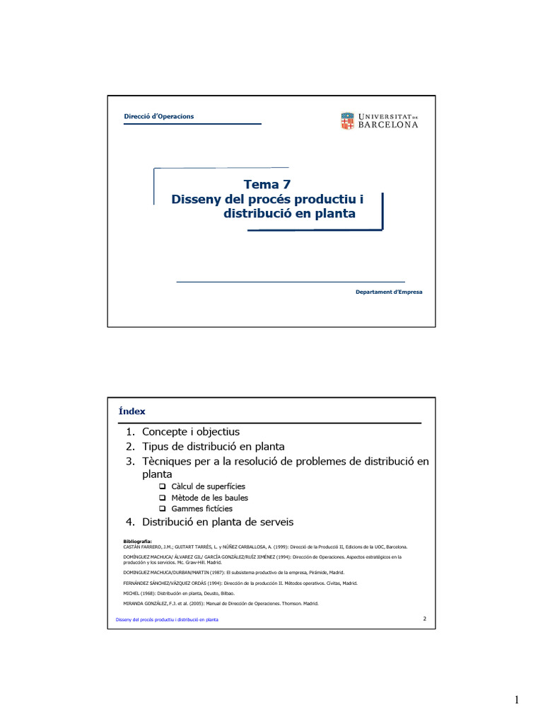 Cat - Dossier Tema 7 Distribució en Planta | PDF