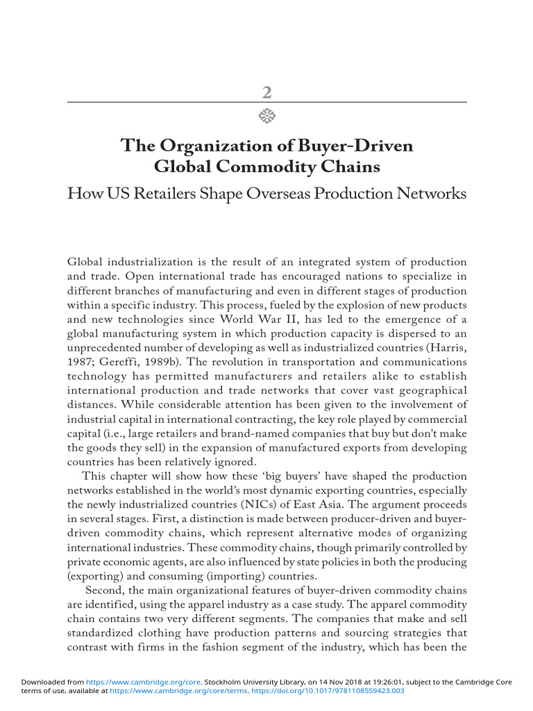 The Organization of Buyer-Driven Global Commodity Chains: How US Retailers Shape Overseas ...