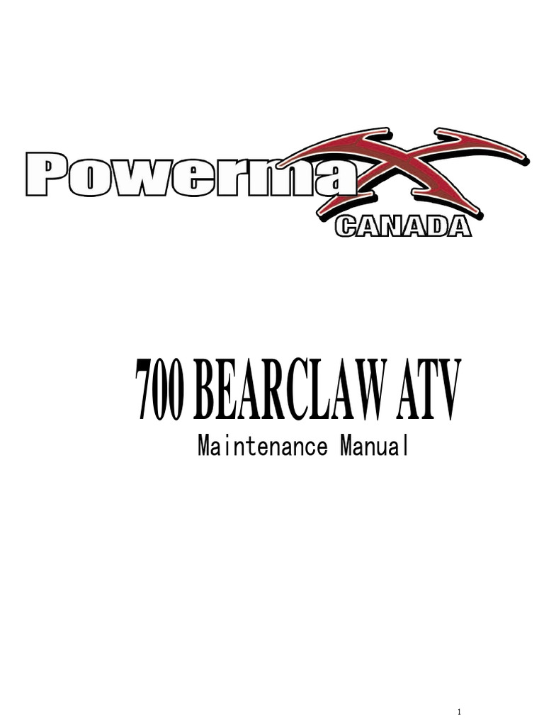 836 Powermax 700 Atv Maintenance Manual | PDF | Piston | Carburetor