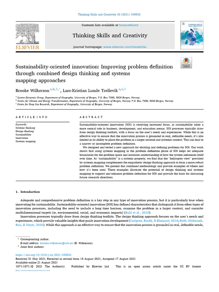 Brooke 2021_SOI and Problem Definition | PDF | Design Thinking | Innovation