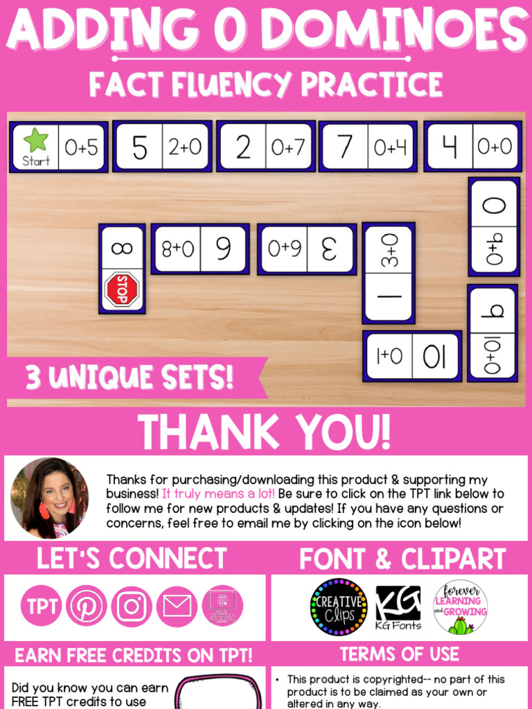 Adding0DominoesforMathFactFluencyAdditionPracticeFREE 1 | PDF