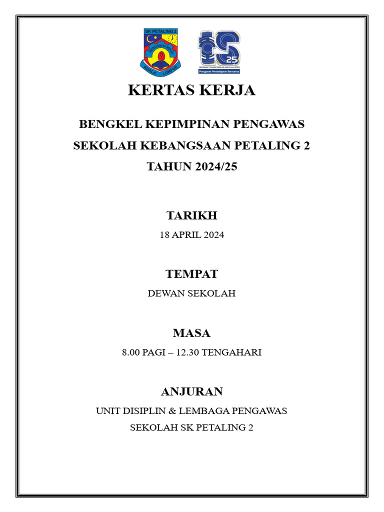 Bengkel Kepimpinan Pengawas SK Petaling 2 | PDF | Karier & Perkembangan