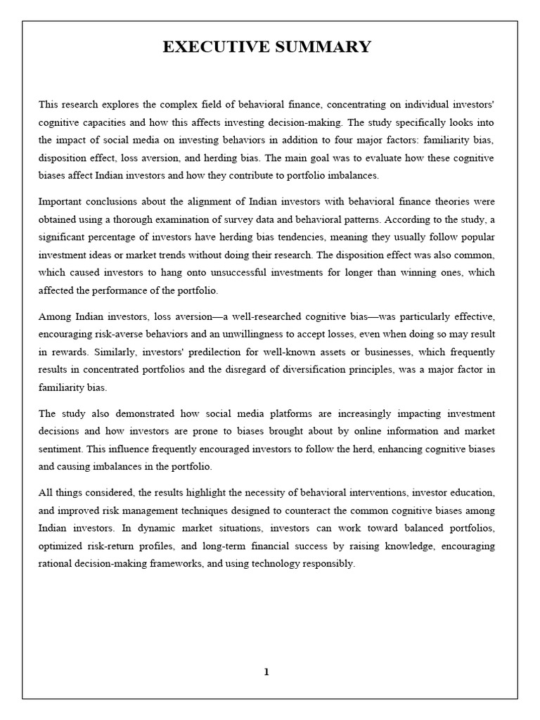 Final Report - Plag (Revised) | PDF | Behavioral Economics | Risk
