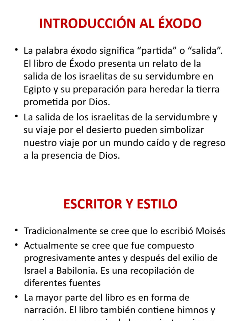Éxodo | PDF | Moisés | Libro del éxodo