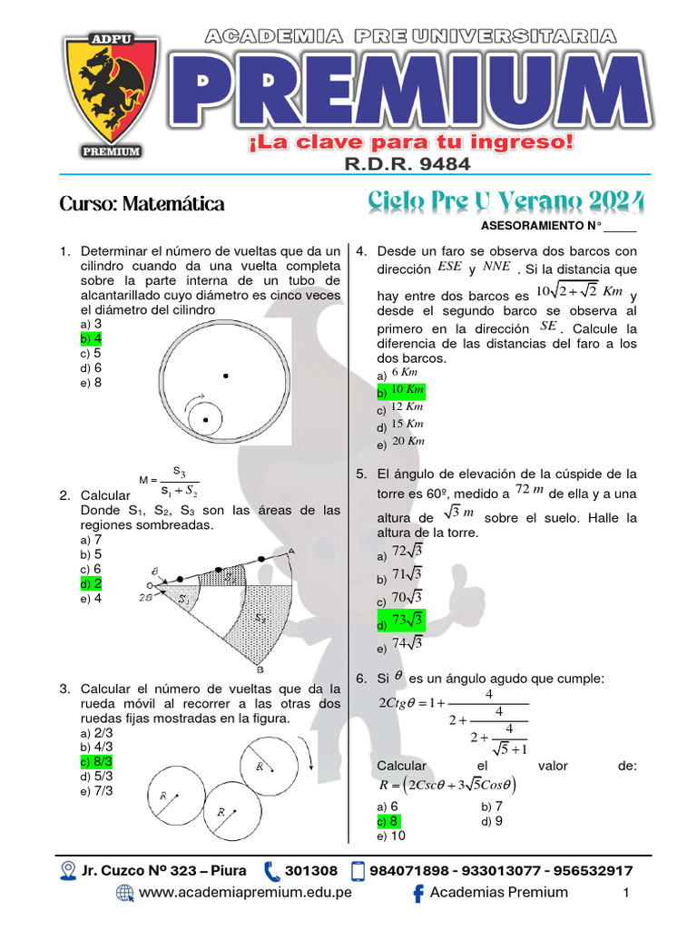MATEM-PRE U-VER24-ASES-08 Claves | PDF | Geometría Elemental | Geometría euclidiana