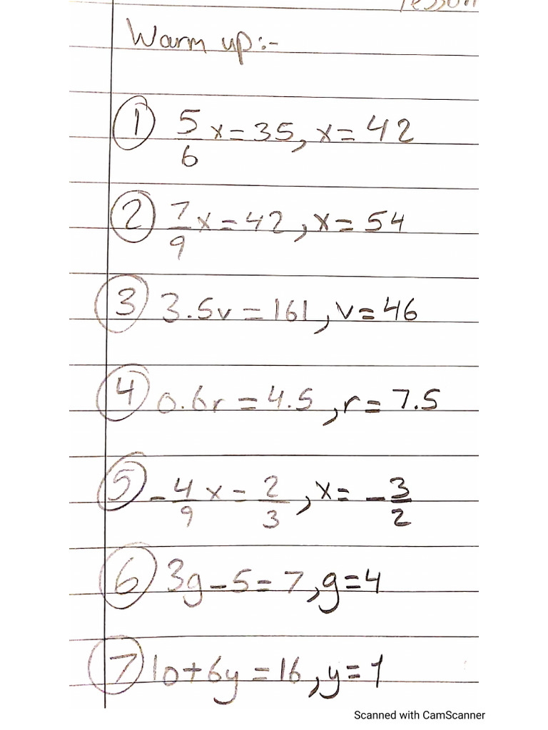 Warm-Up and Assessment | PDF