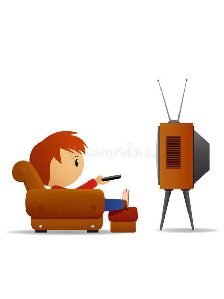 Cartoon Man Watch TV Stock Vector - Illustration of News - 21213701 | PDF