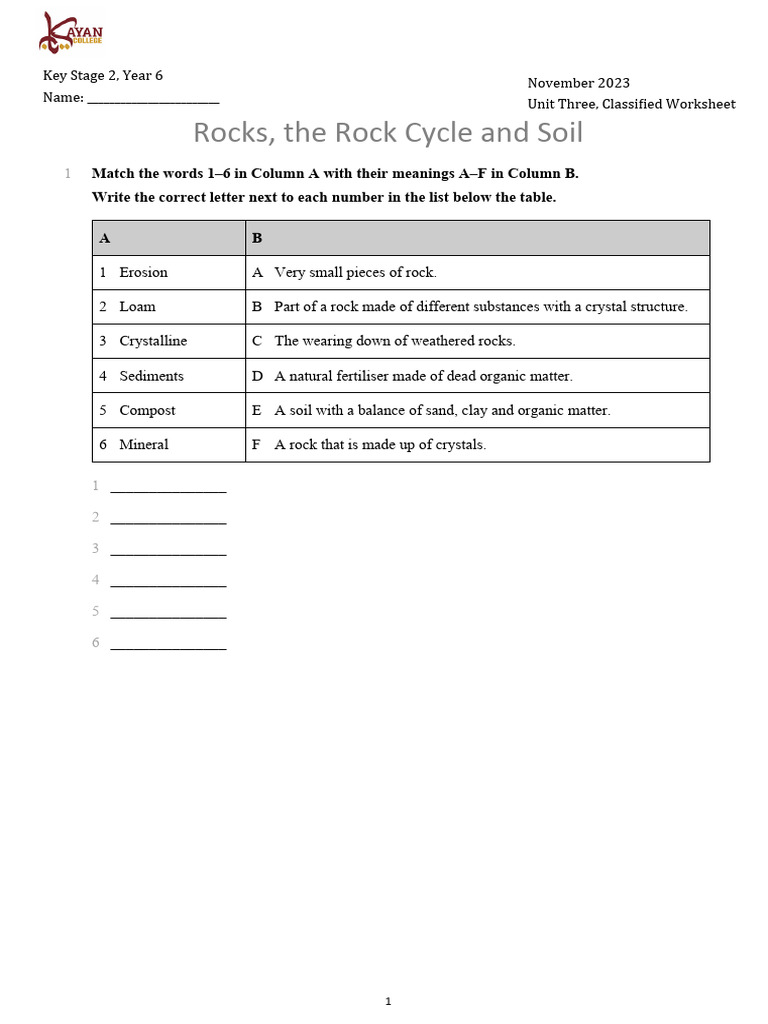 Unit 3 HW - Worksheet Answers | PDF | Rock (Geology) | Igneous Rock