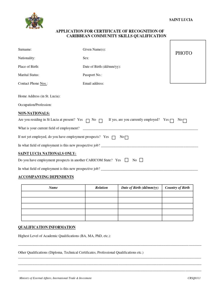 Caricom Skills Certificate New Form-03.11 | PDF | Birth Certificate