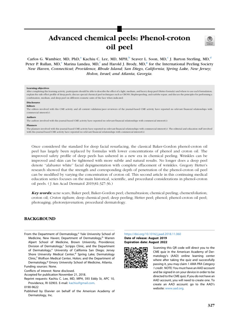 Advanced Chemical Peels Phenol Croton | PDF | Topical Medication | Scar