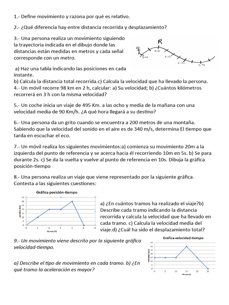 Ejer Cinemática 2º ESO | PDF