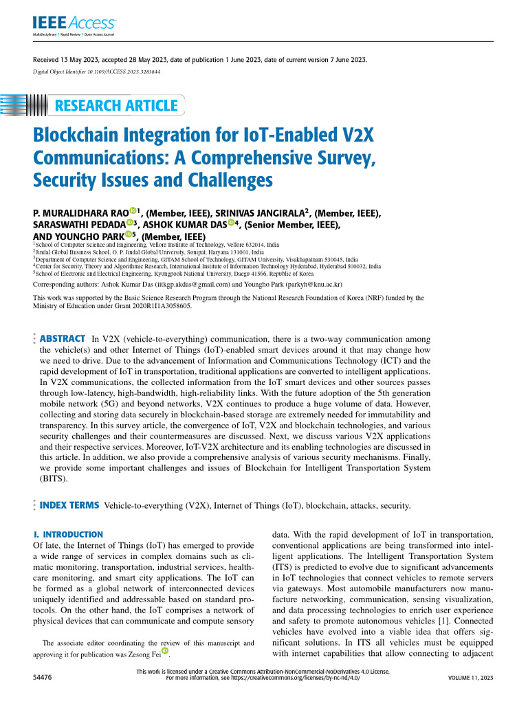Blockchain Integration For Iot Enabled V2x Communications A Comprehensive Survey Security Issues