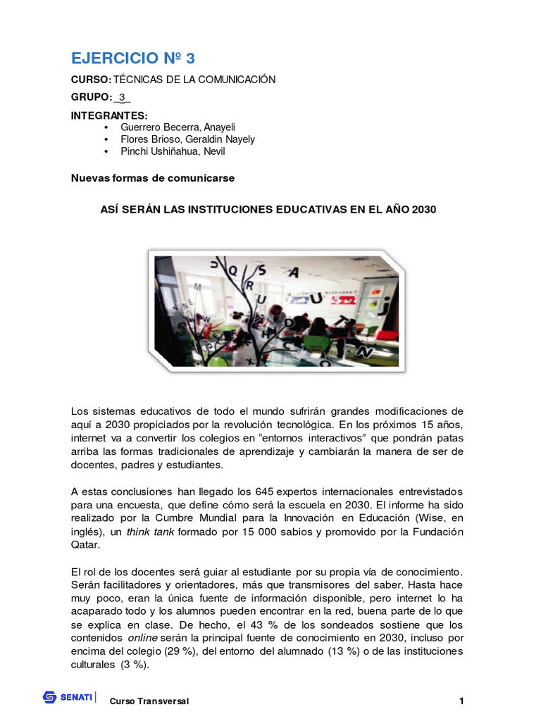 Ejercicio 1.3 | PDF | Enseñando | Maestros