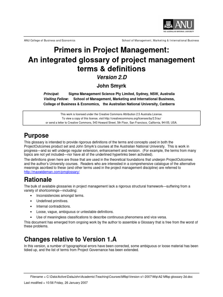 Project Management Terms Glossary | PDF | Project Management | Procurement