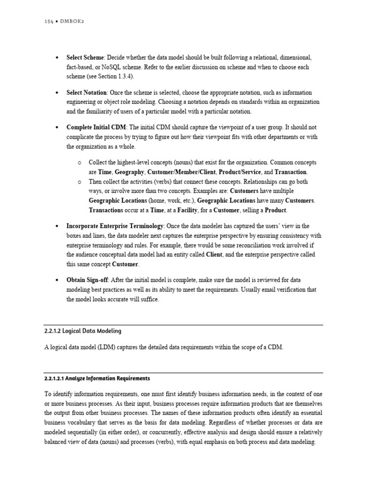 154 - DM Bok 2: 2.2.1.2.1 Analyze Information Requirements | Download Free PDF | Database Index ...