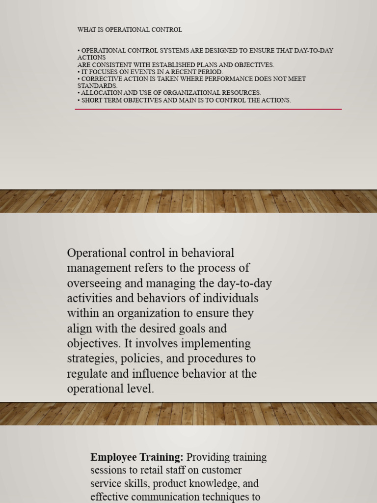 Operational Control | PDF | Motivation | Motivational